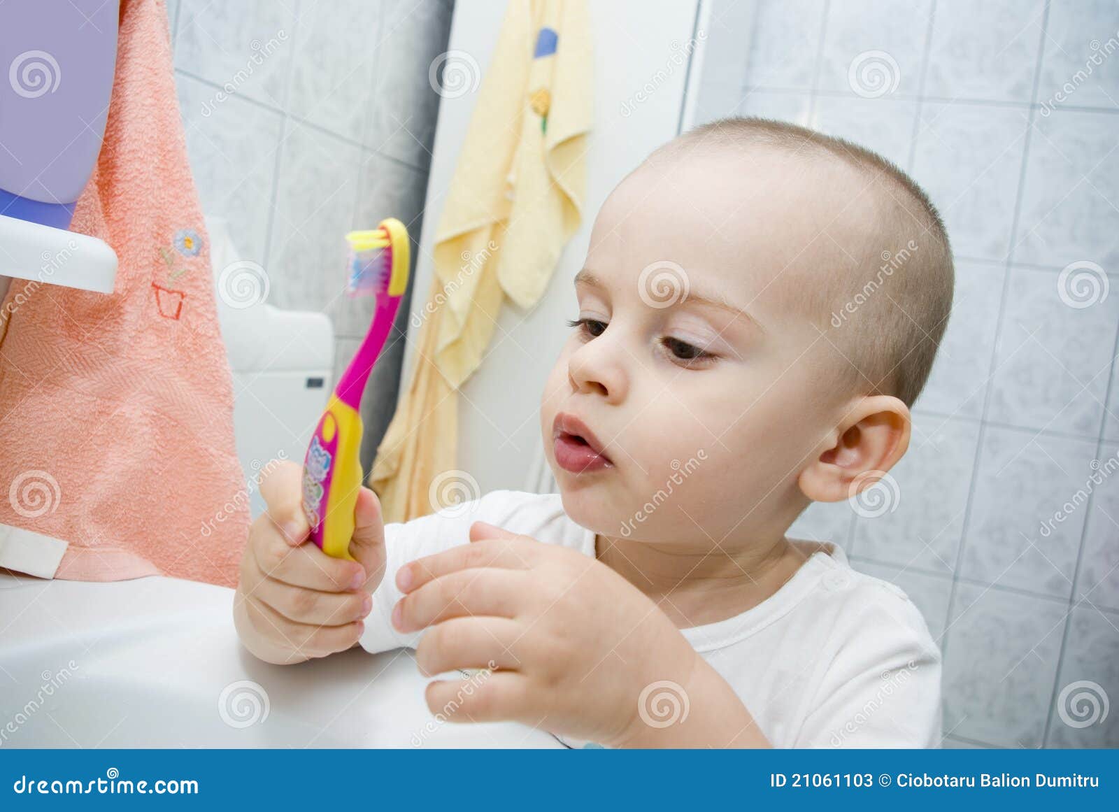 Child with toothbrush stock image. Image of care, plaque - 21061103