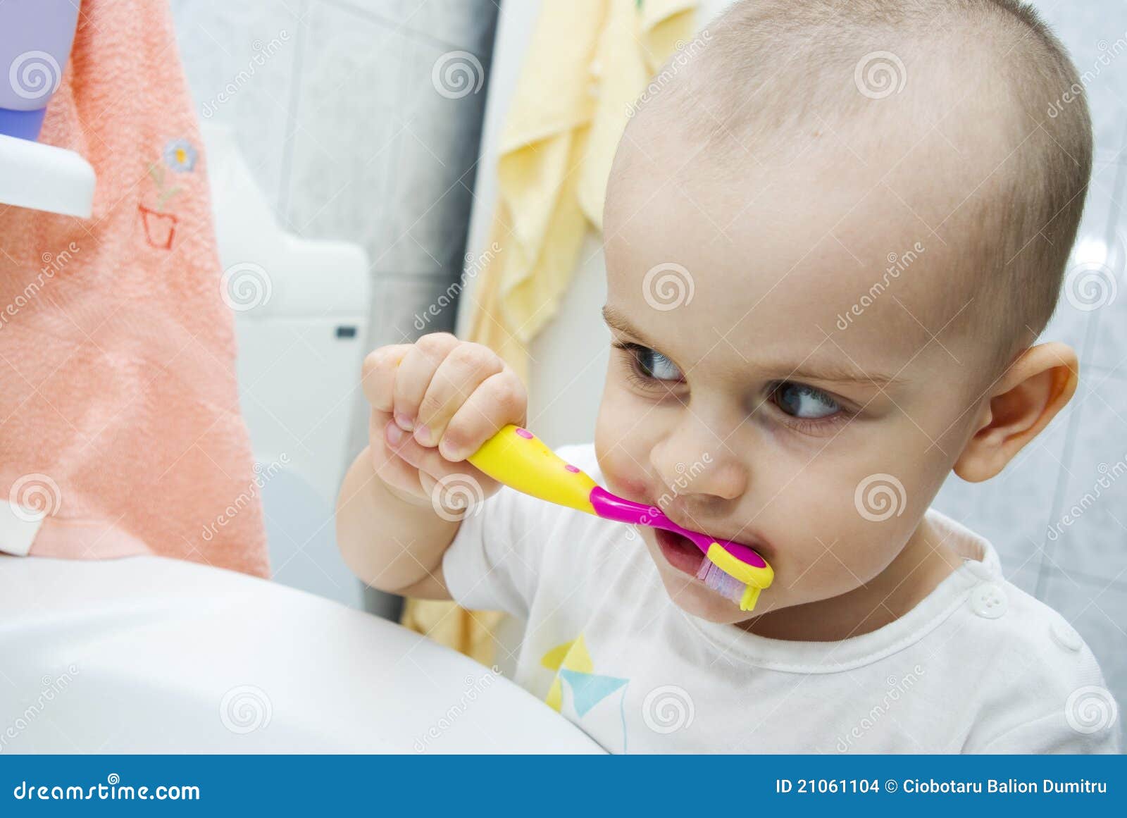 Child with toothbrush stock photo. Image of cute, life - 21061104