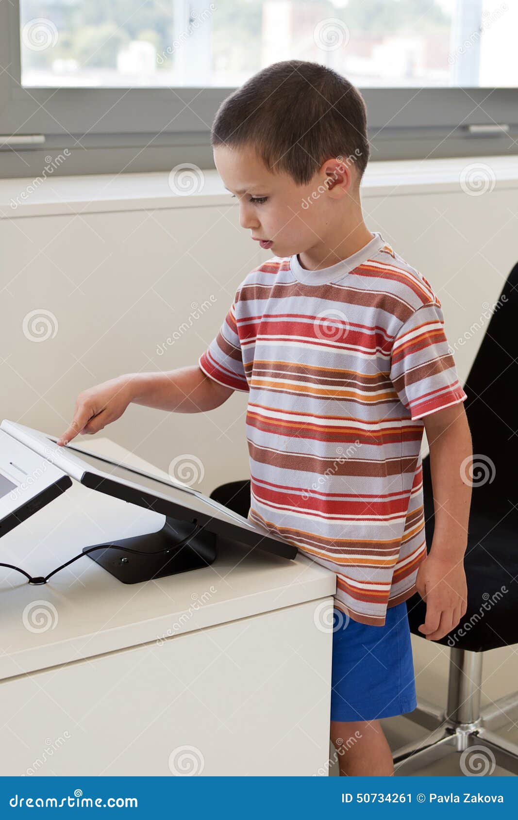 Child Touching Touch Screen Computer Stock Image - Image of tablet ...