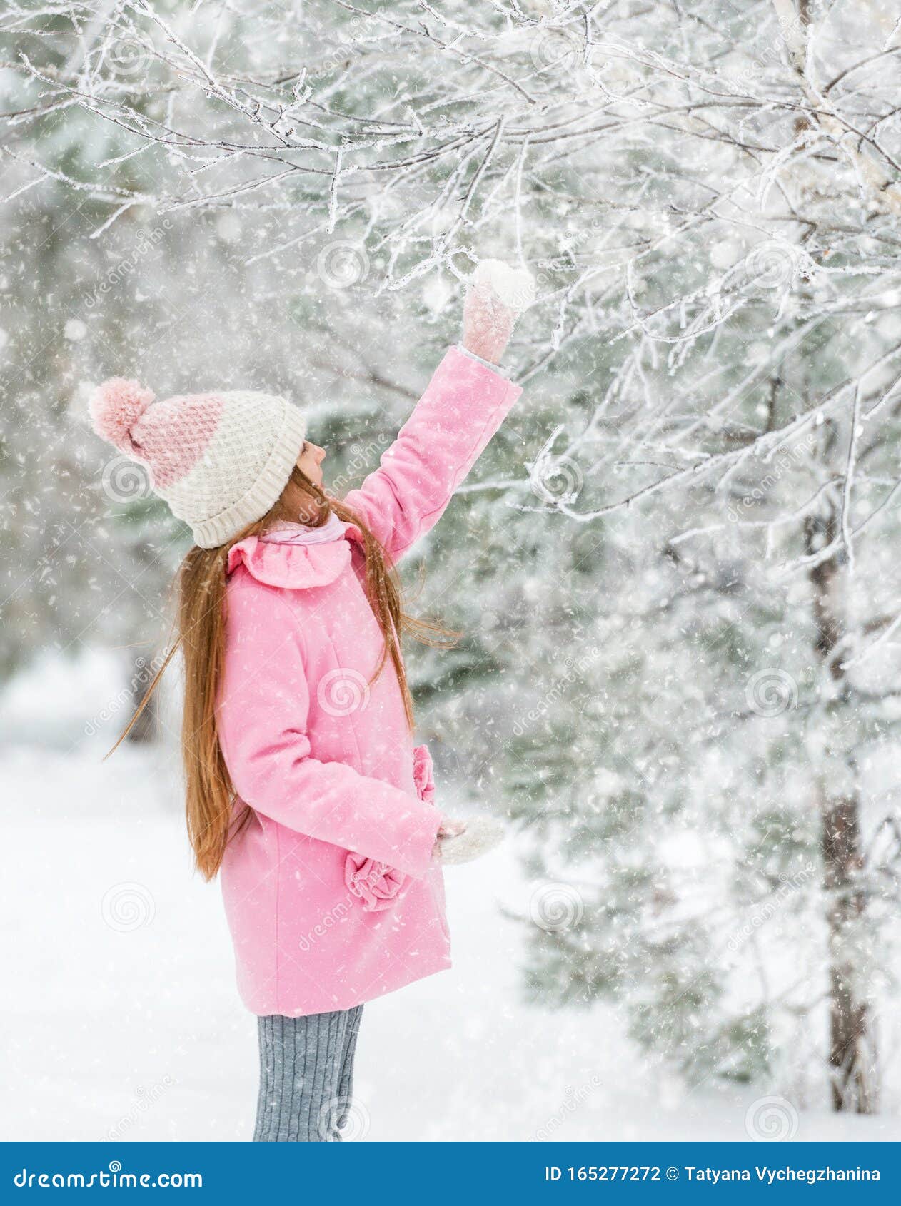 Child Touching a Tree, Sideview Stock Photo - Image of christmas ...