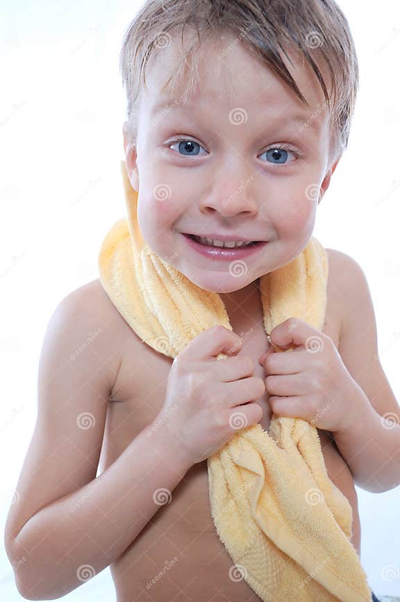 Child with towel stock image. Image of active, human - 12179655