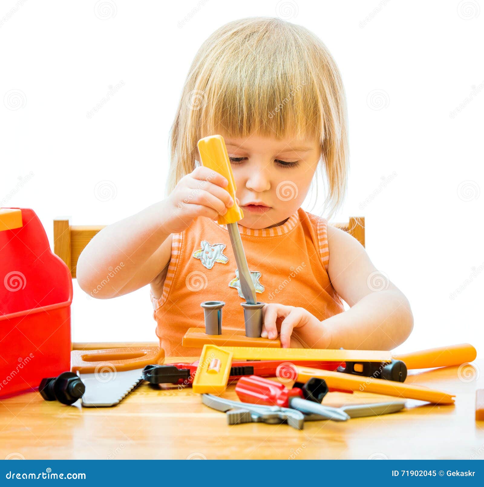 Child with toy tools stock image. Image of hammer, people - 71902045