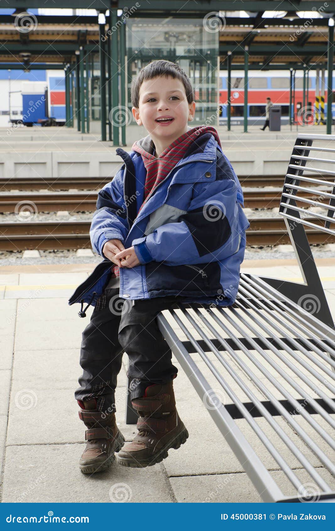 Child at train station stock image. Image of transportation - 45000381