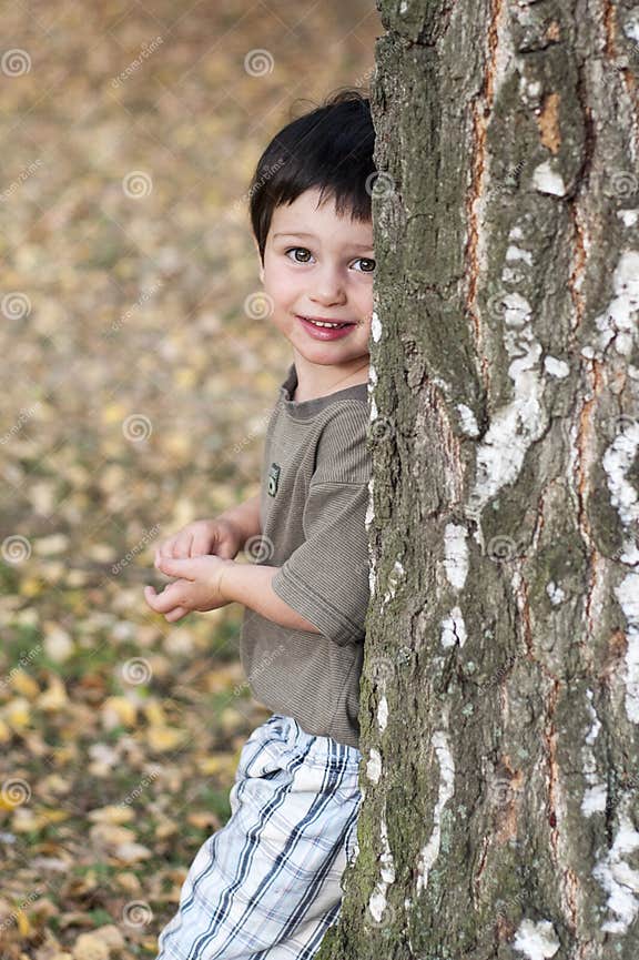 Child and tree stock image. Image of birch, nature, park - 21867243