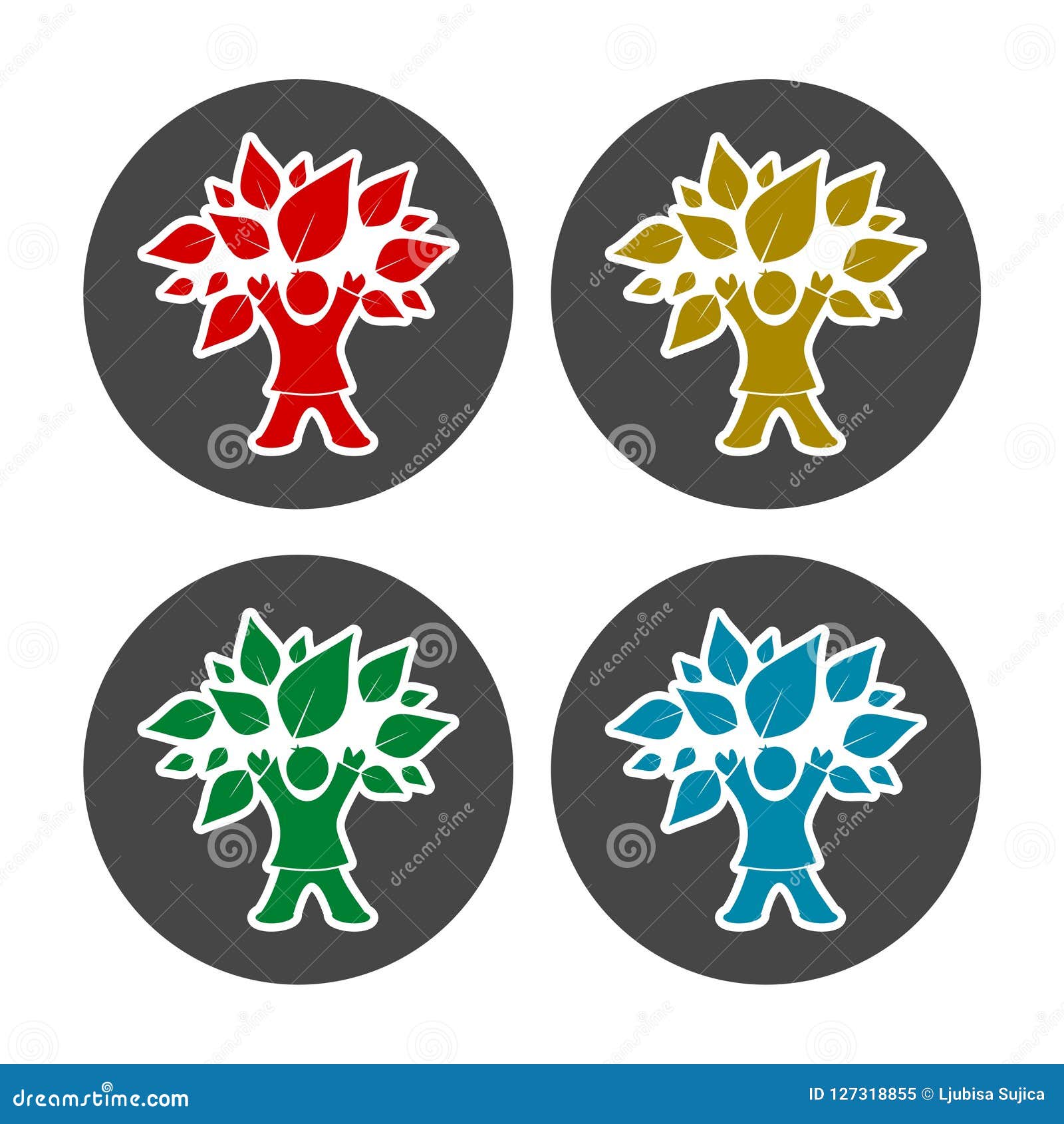 Child Tree icon set stock vector. Illustration of environment - 127318855