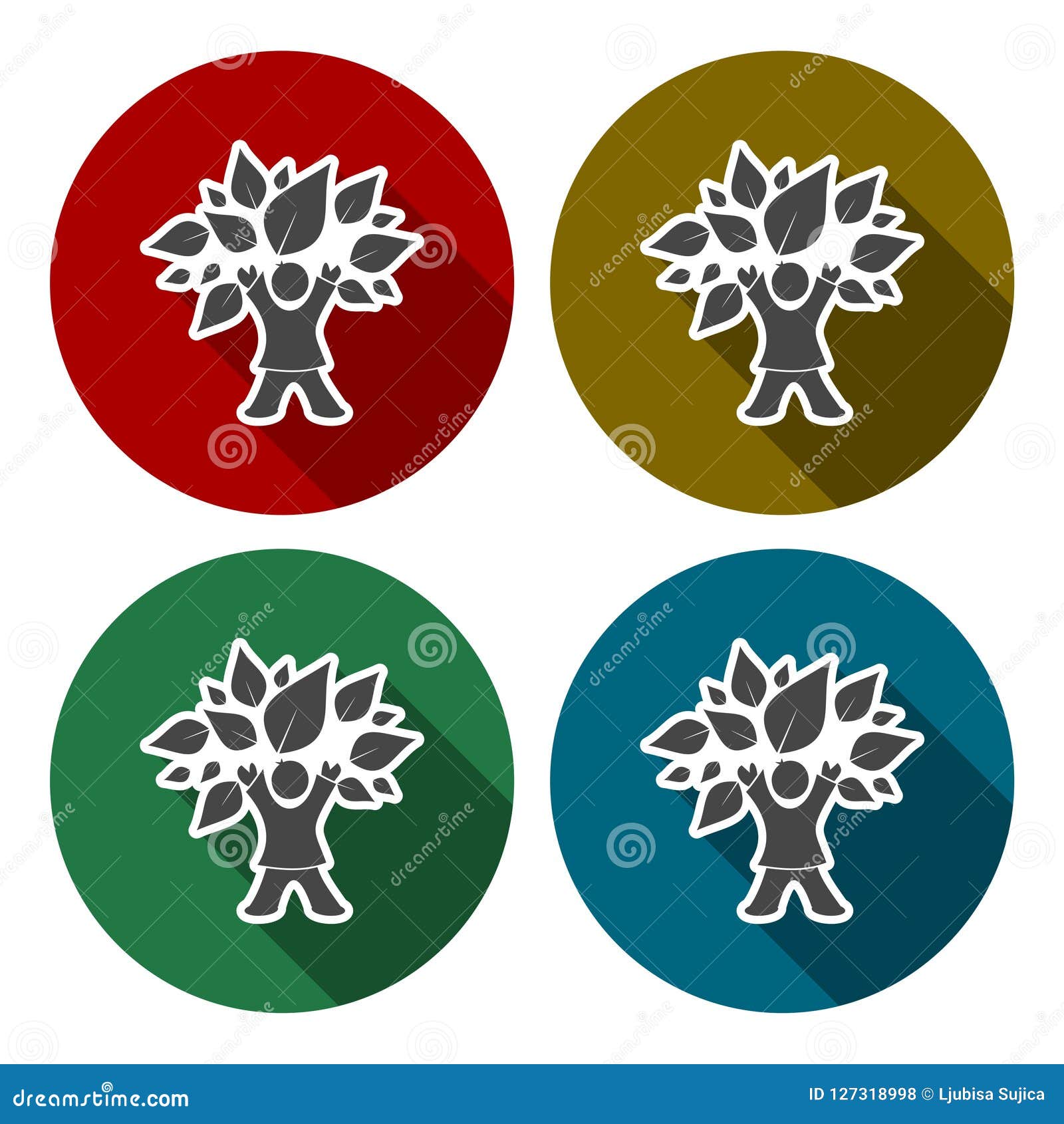 Child Tree icon set stock vector. Illustration of design - 127318998