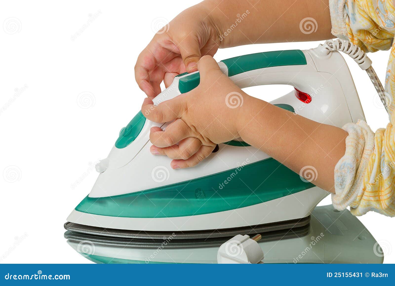 Child Tries To Turn on the Iron Stock Image - Image of white, flatiron ...