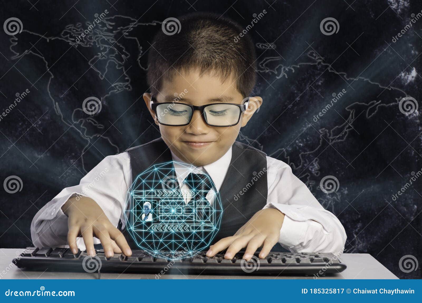 Child Typing on a Computer Keyboard Stock Image - Image of funny ...