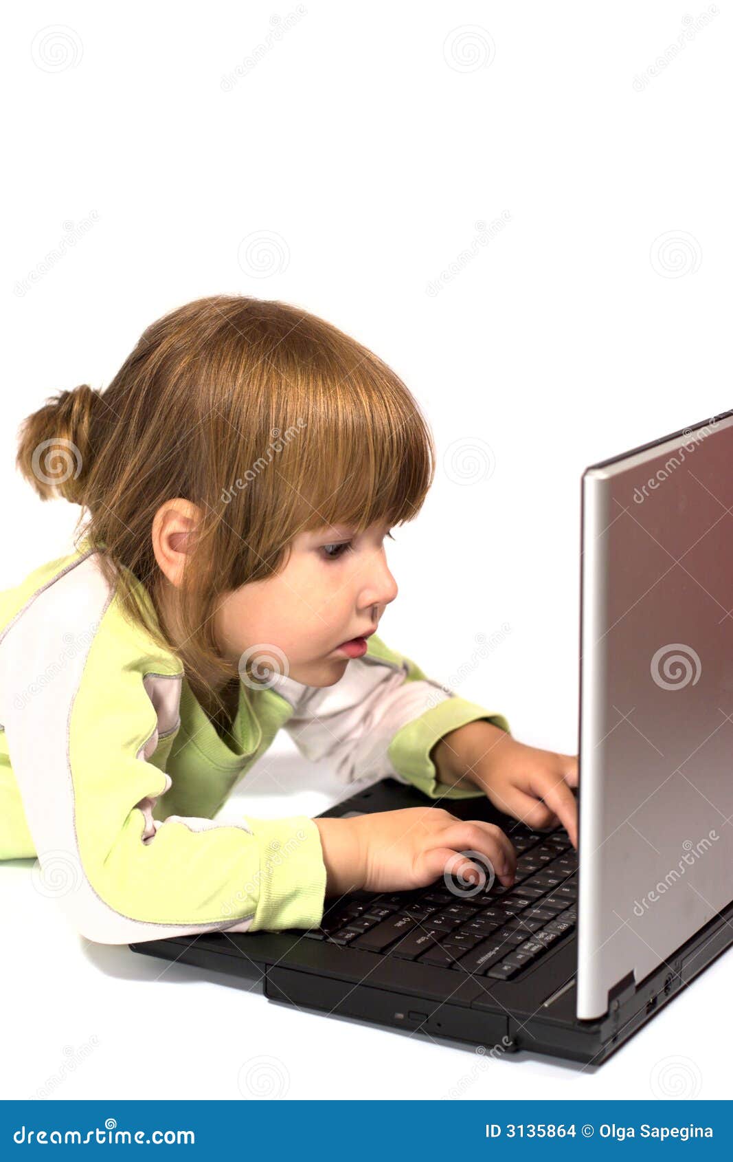 Child typing message stock photo. Image of beauty, childhood - 3135864