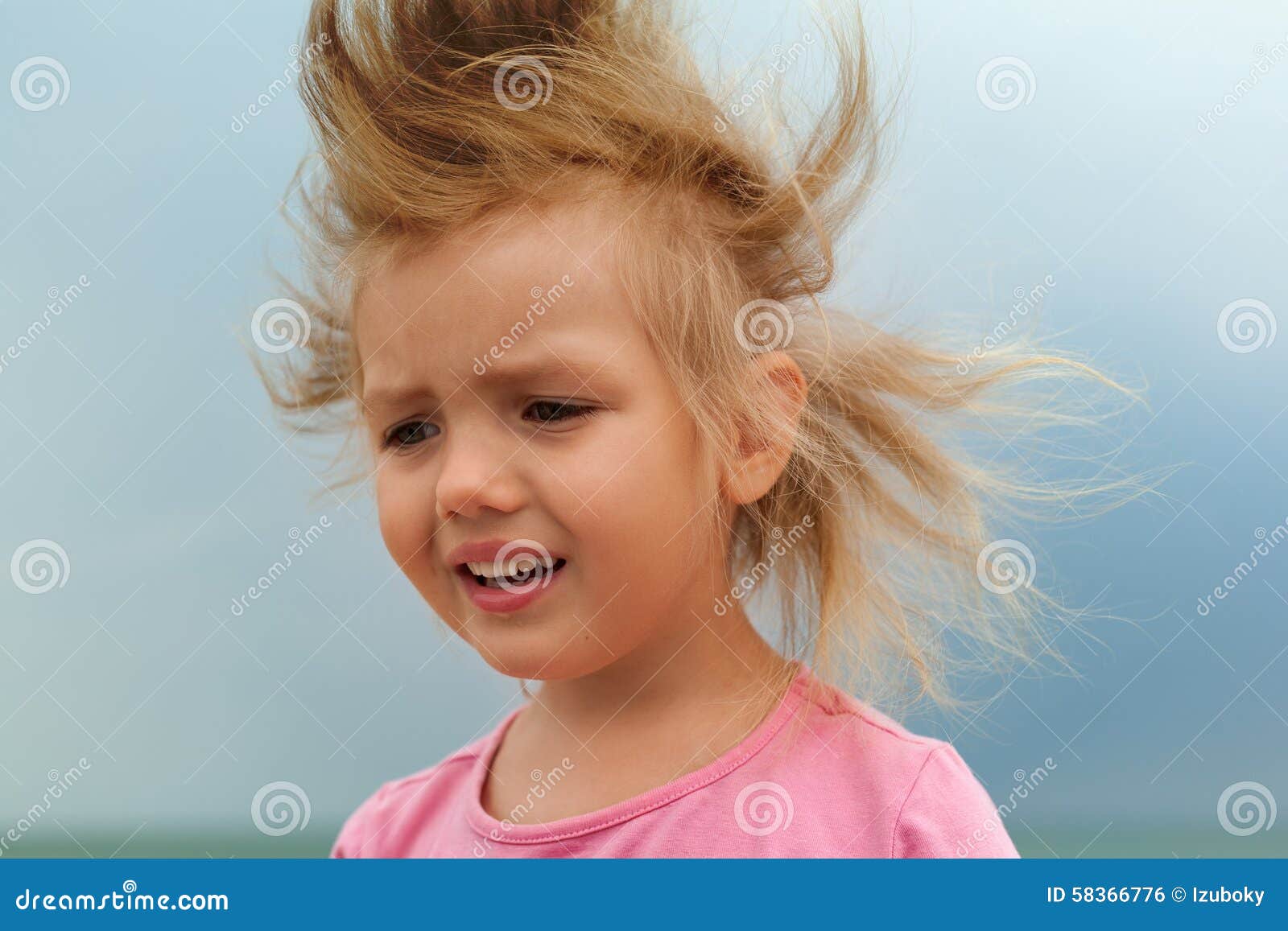 Child Unhappy Face Gray Stormy Sky Stock Photo - Image of dark, alone ...