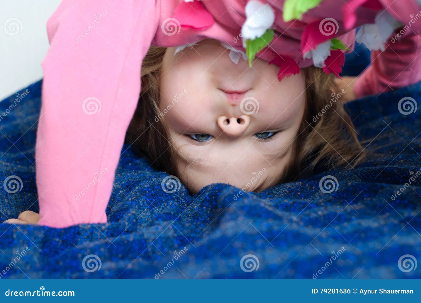 Child with Upside Down Head Looking Stock Photo - Image of little ...