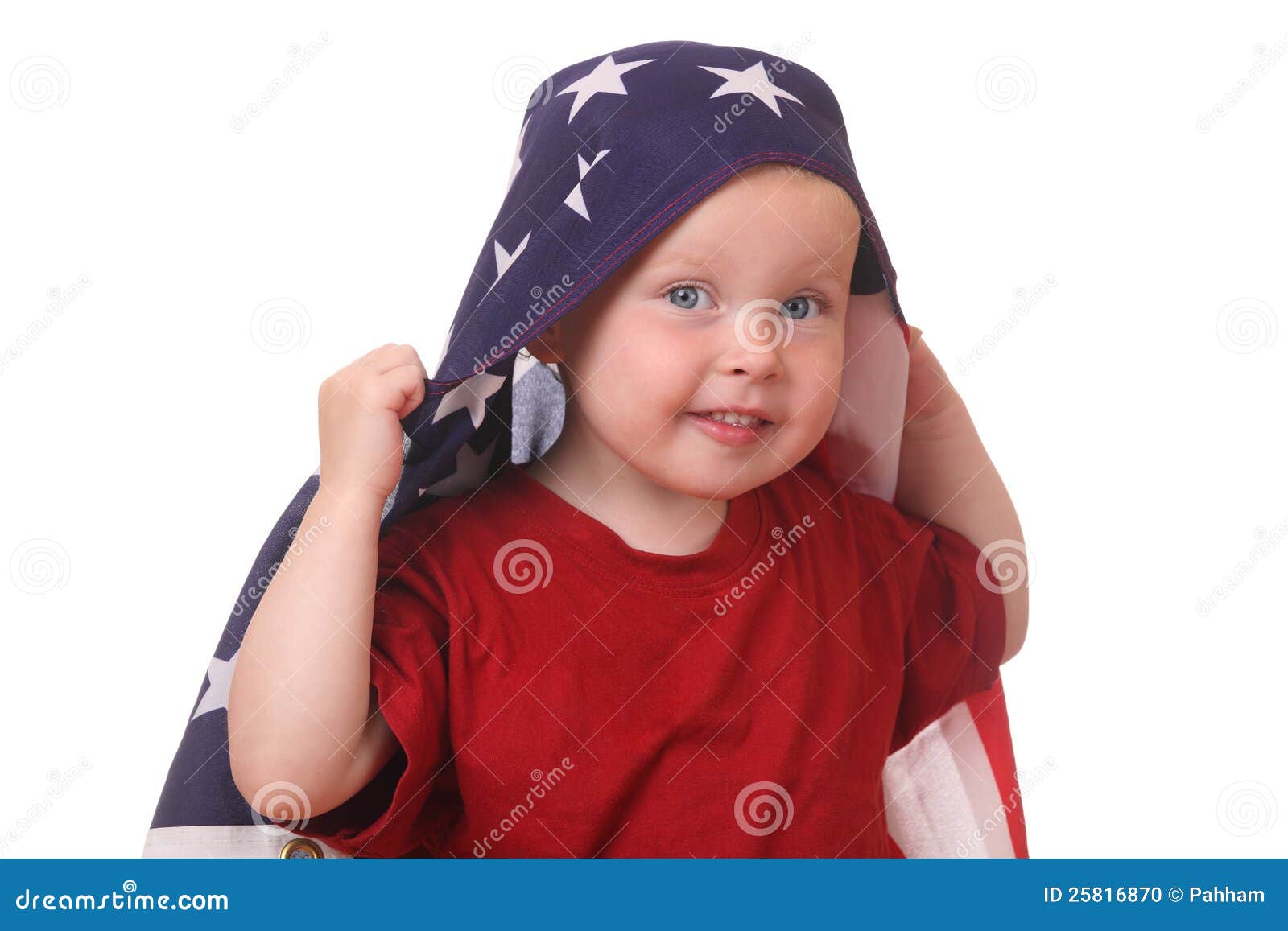 Child with USA flag stock photo. Image of childhood, fourth - 25816870