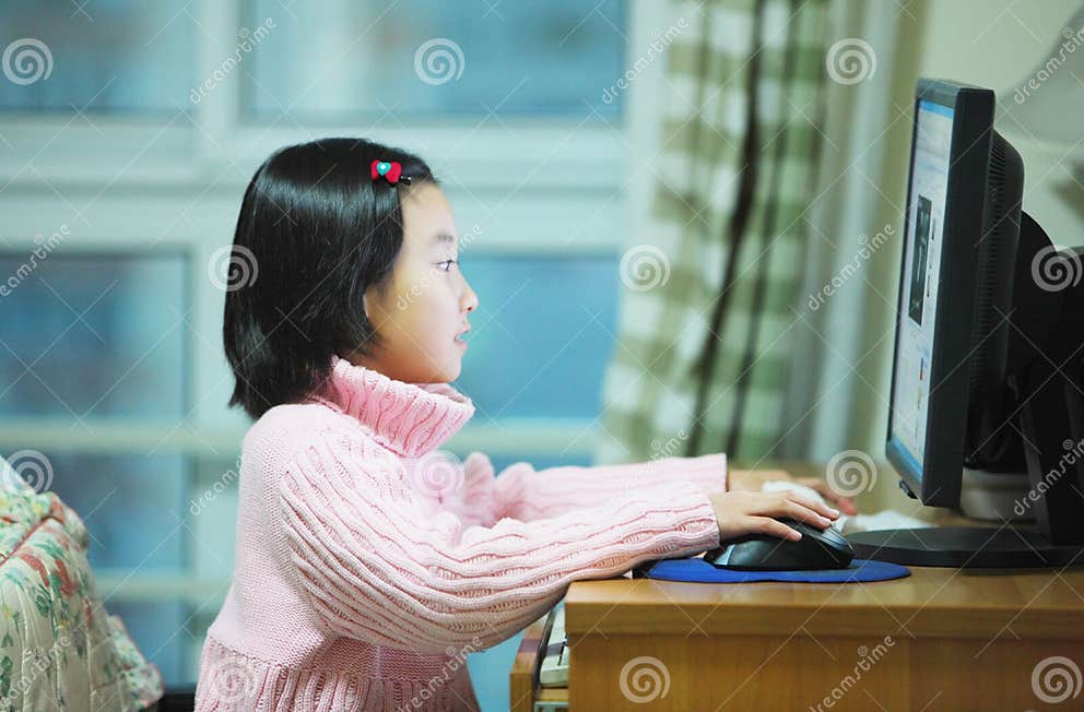 Child use computer stock photo. Image of modern, table - 8257036