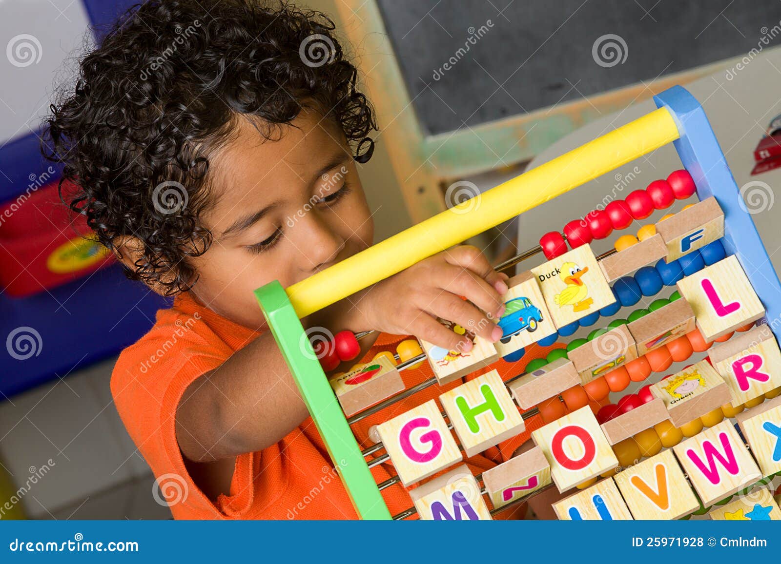 Child Using Abacus stock photo. Image of home, latino - 25971928