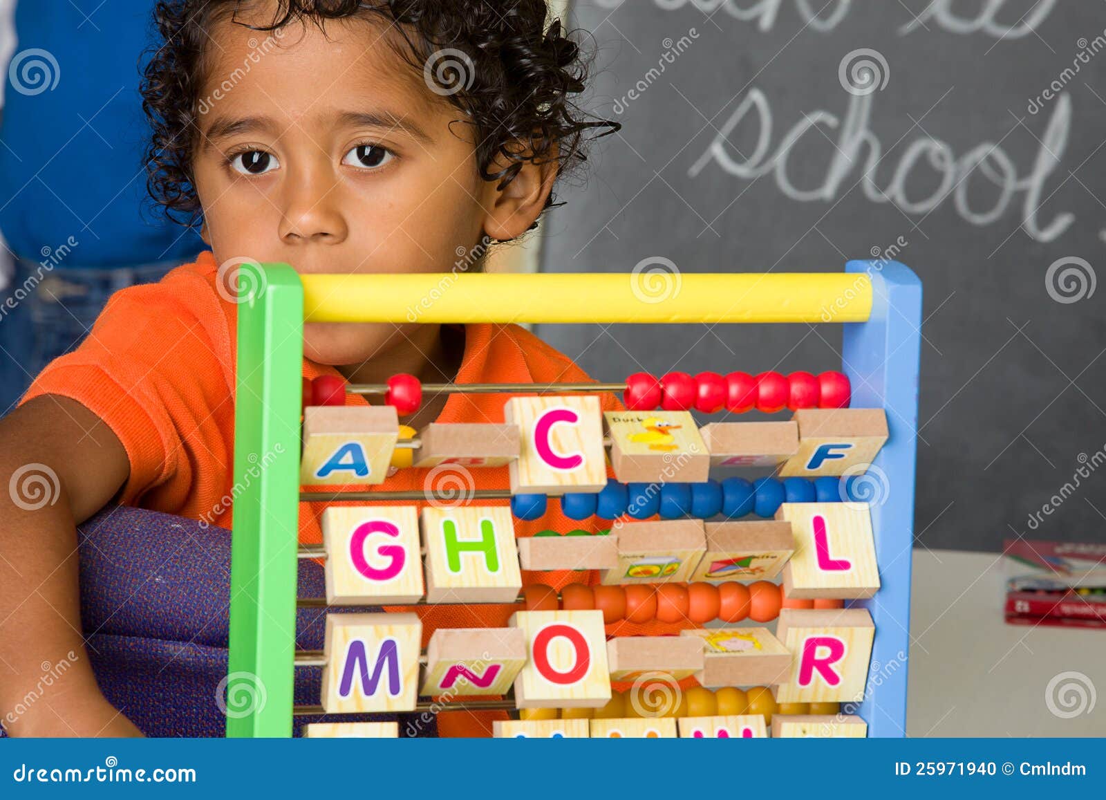 Child Using Abacus stock photo. Image of young, letters - 25971940