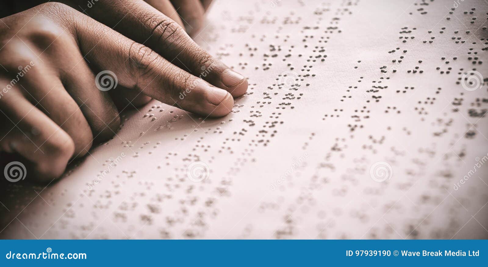 Child Using Braille To Read Stock Illustration - Illustration of learn ...