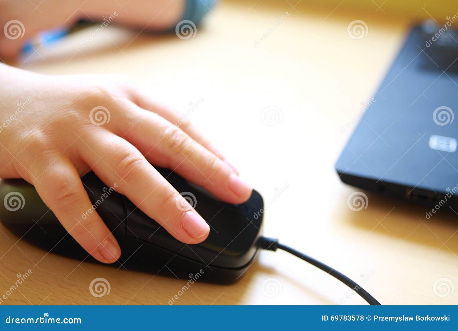Child is Using a Computer Mouse Stock Photo - Image of tech, optical ...