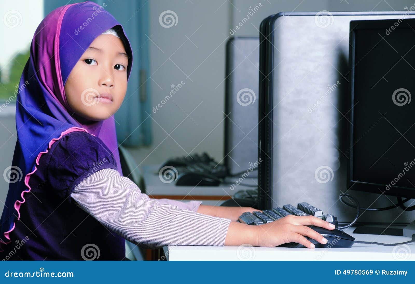 Child Using computer stock image. Image of elementary - 49780569