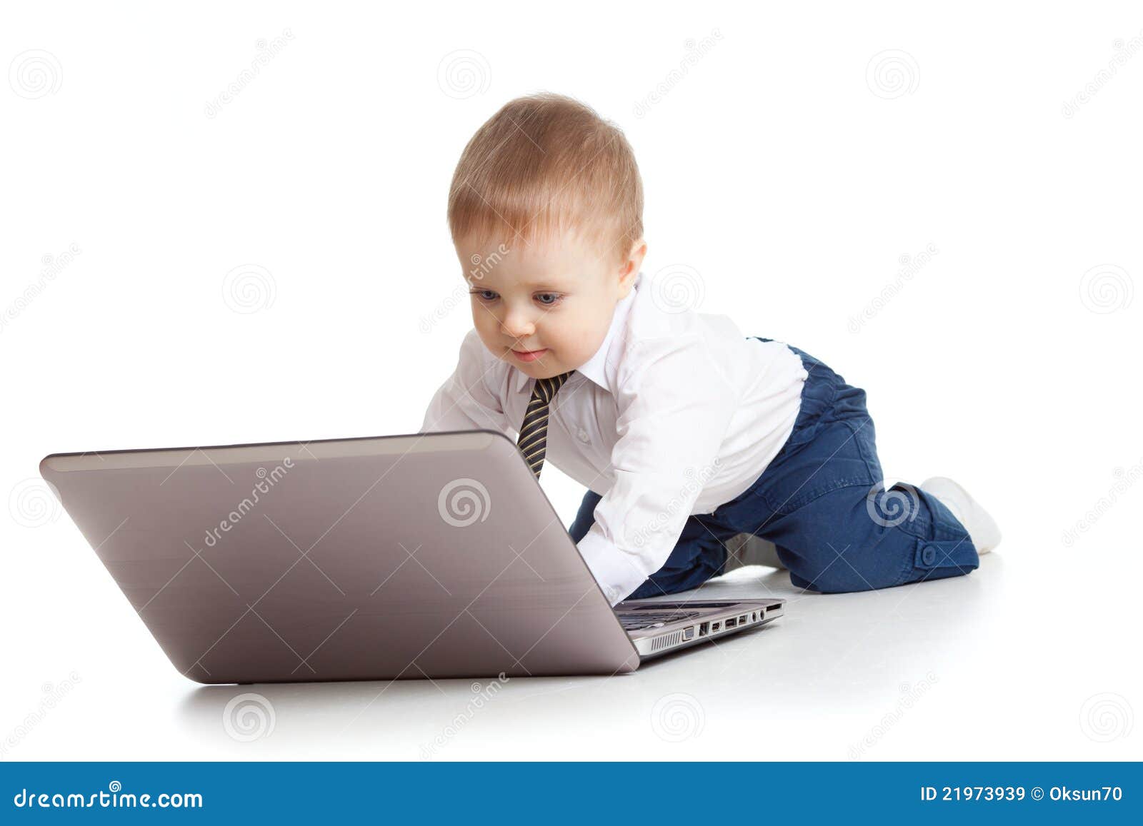 Child using a laptop stock image. Image of cute, isolated - 21973939