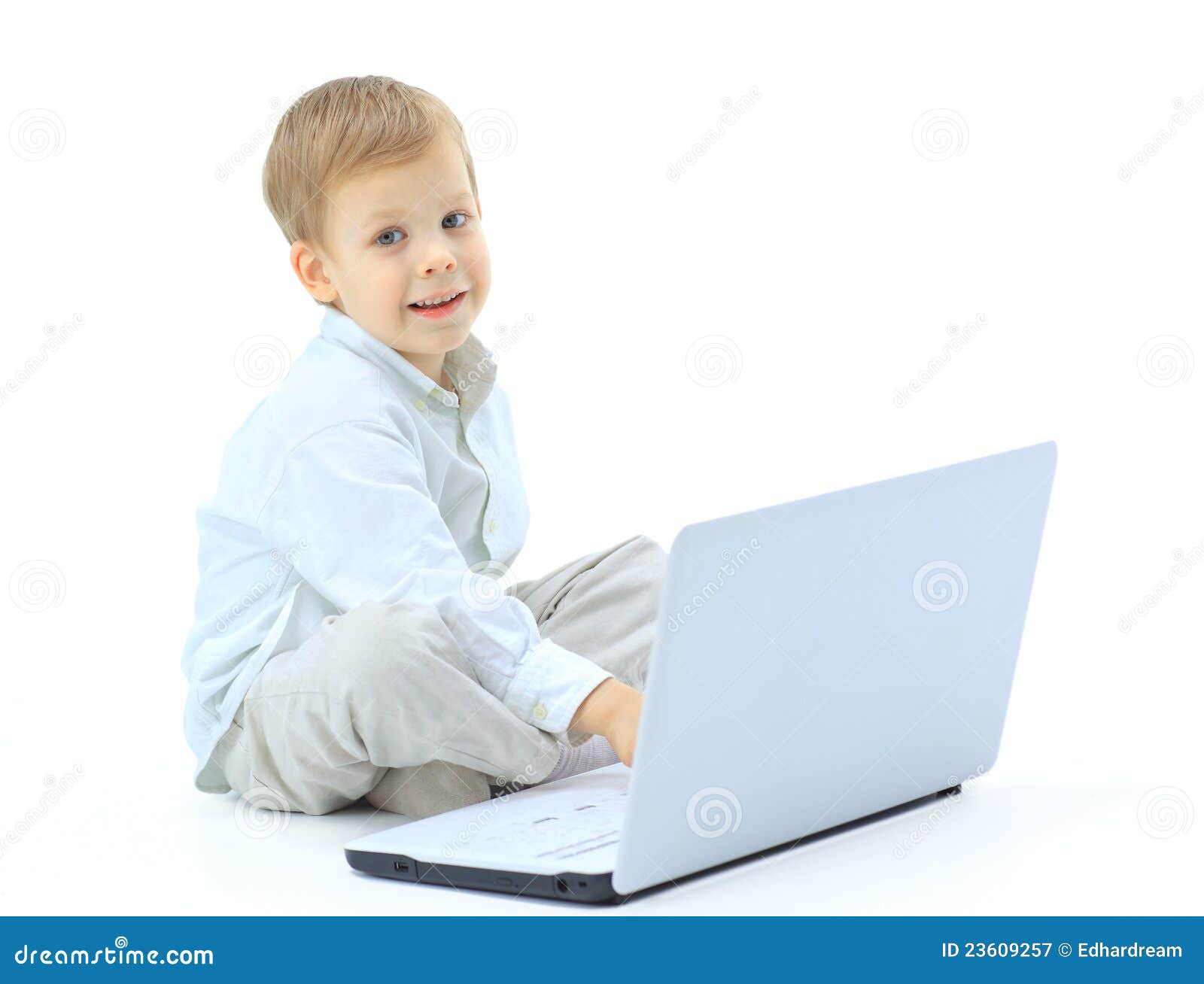 Child using laptop stock image. Image of modern, cheerful - 23609257