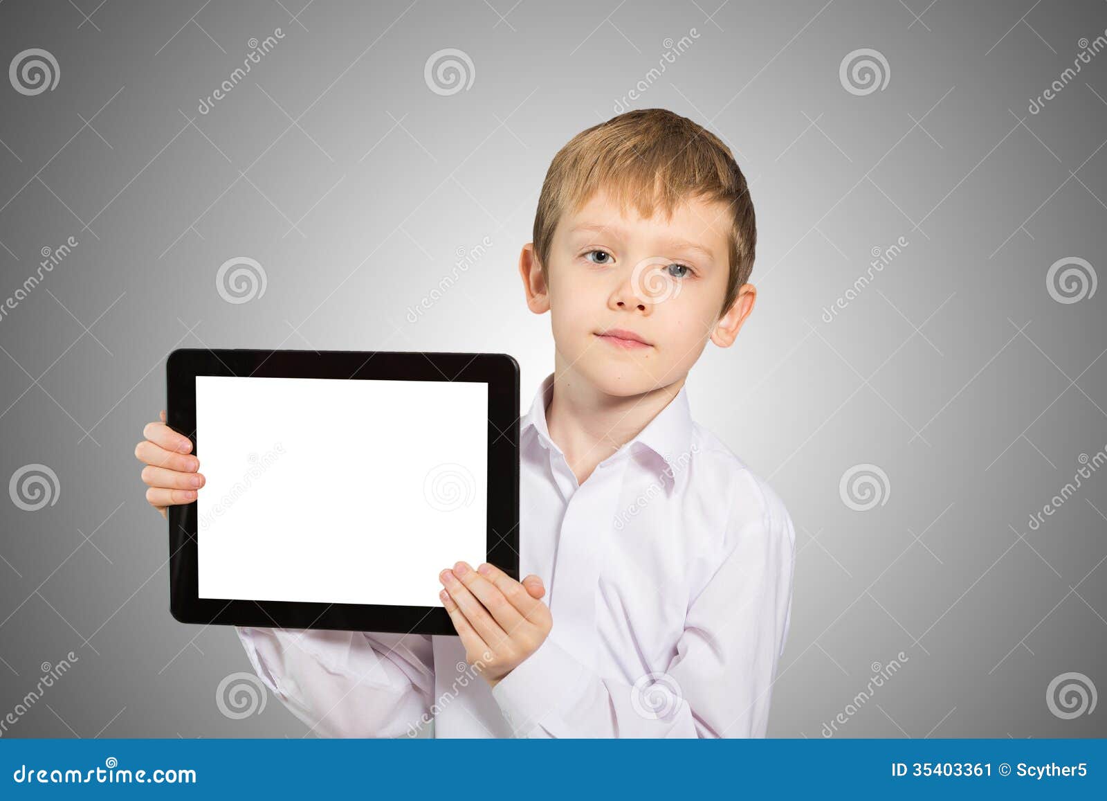 Child using a tablet PC stock image. Image of electrical - 35403361