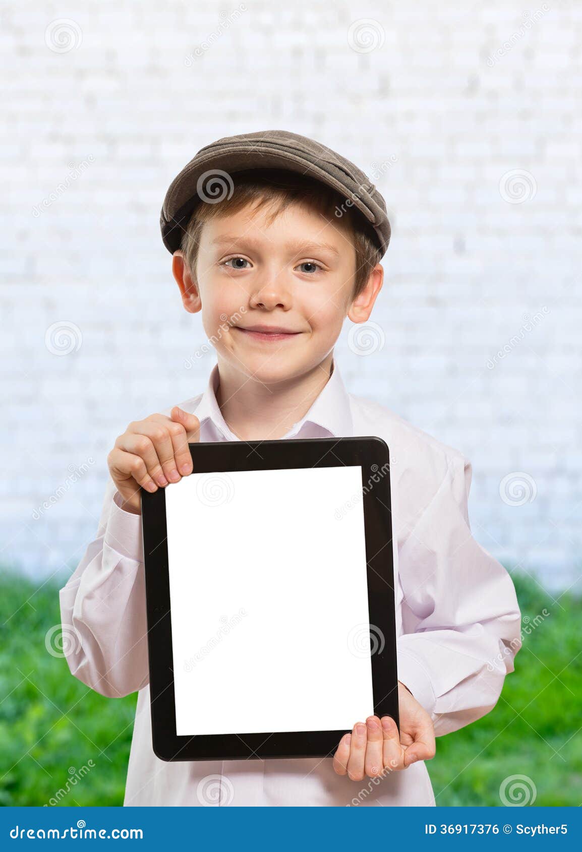 Child using a tablet PC stock photo. Image of smiling - 36917376