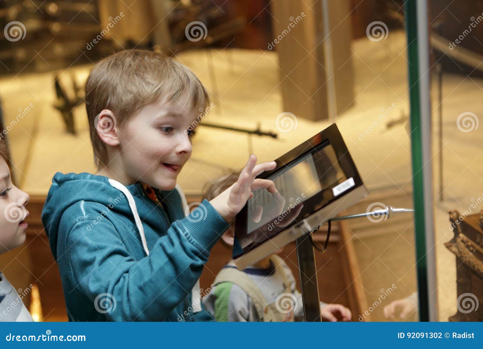 Child using touch screen stock photo. Image of human - 92091302