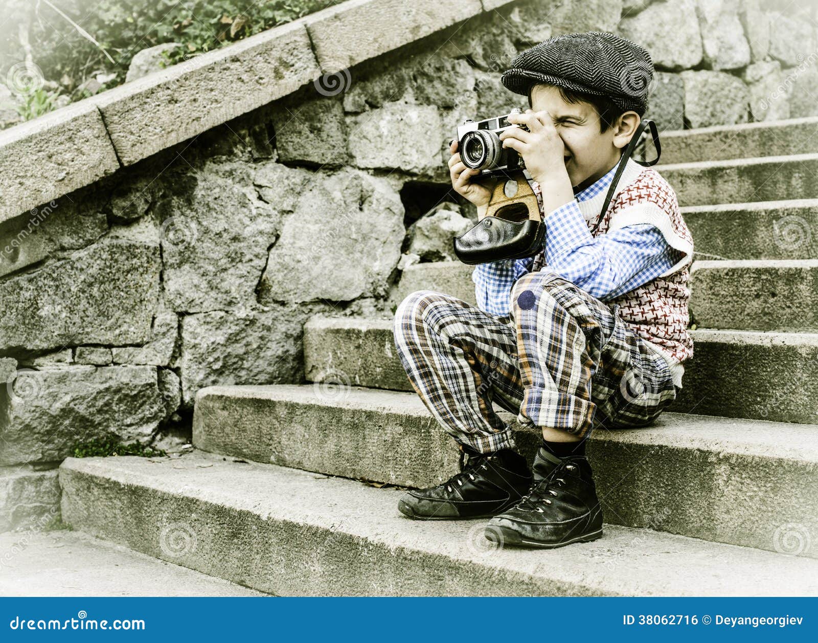 Child with vintage camera stock photo. Image of lens - 38062716
