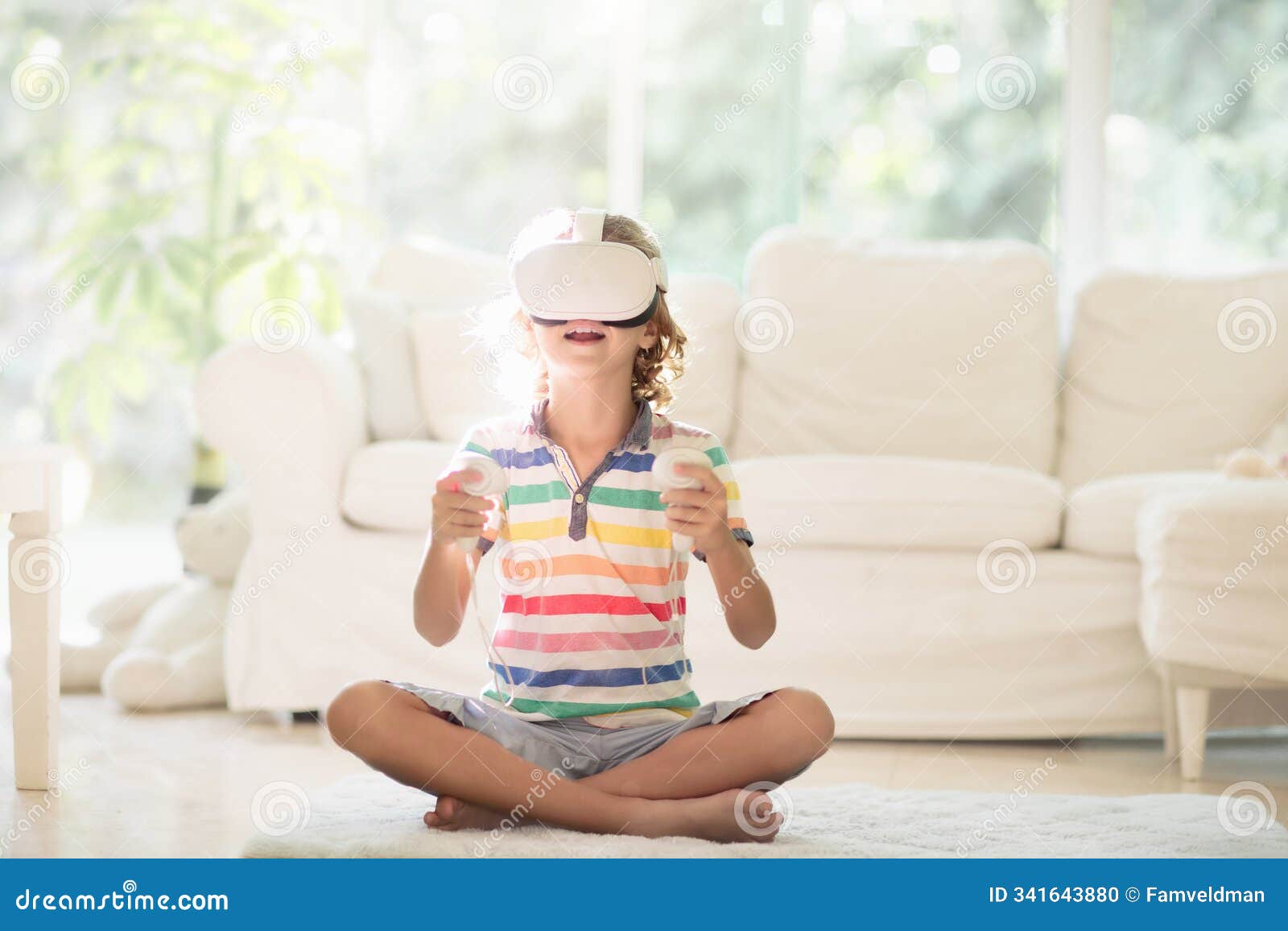 Child in Virtual Reality Goggles. VR Set for Kids Stock Photo - Image ...