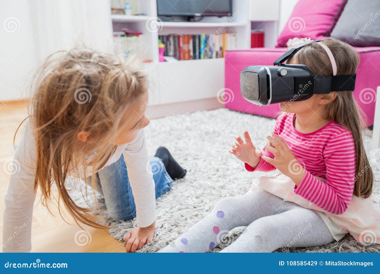 Child with Virtual Reality Headset Stock Image - Image of equipment ...