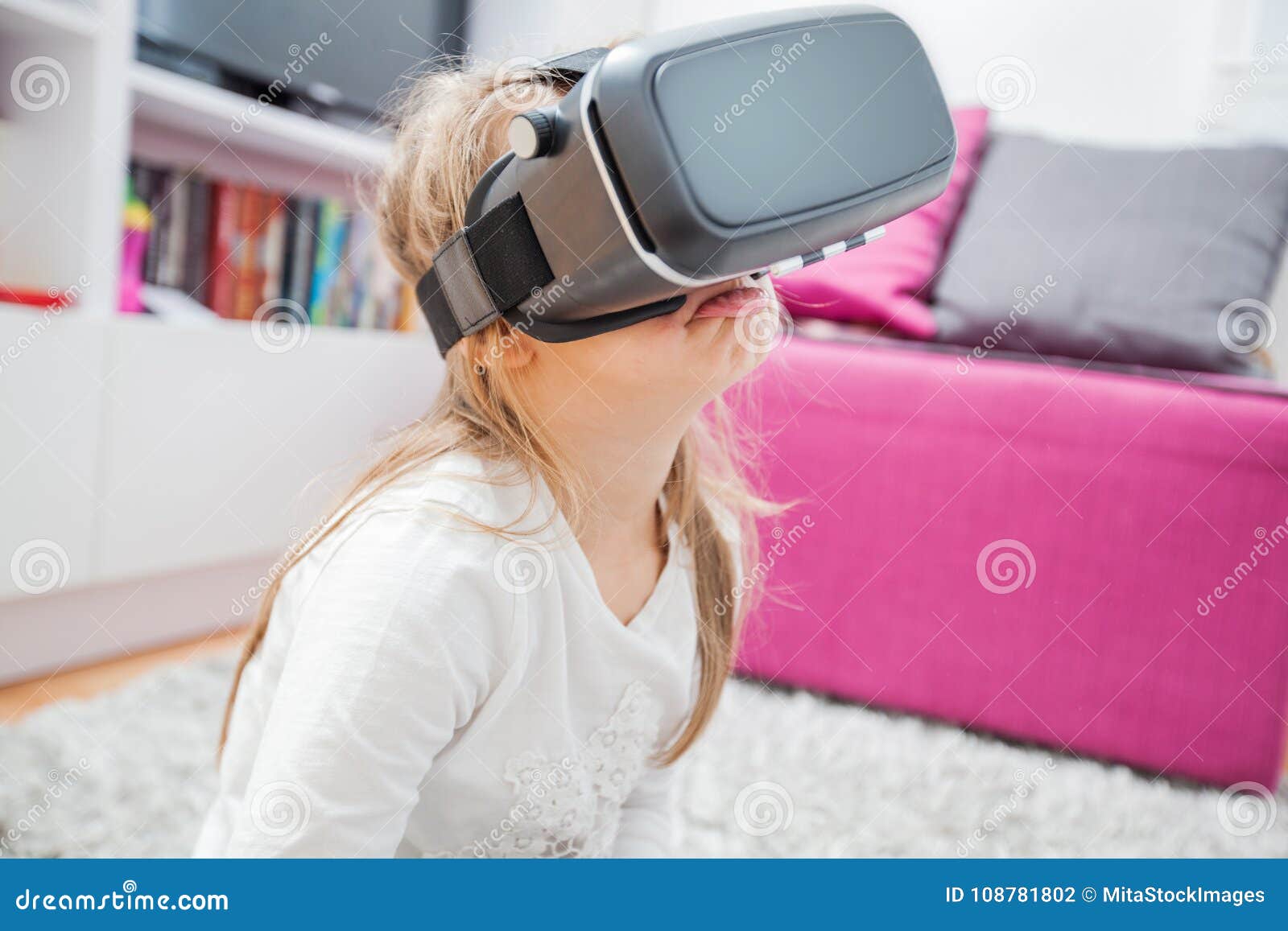 Child with Virtual Reality Headset Stock Photo - Image of goggles ...