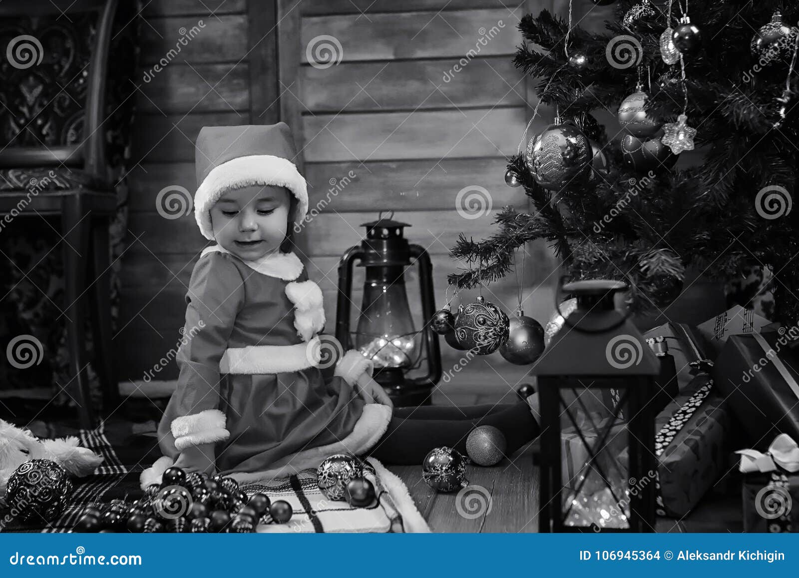 A Child Waiting for Santa Claus Stock Photo - Image of claus, small ...
