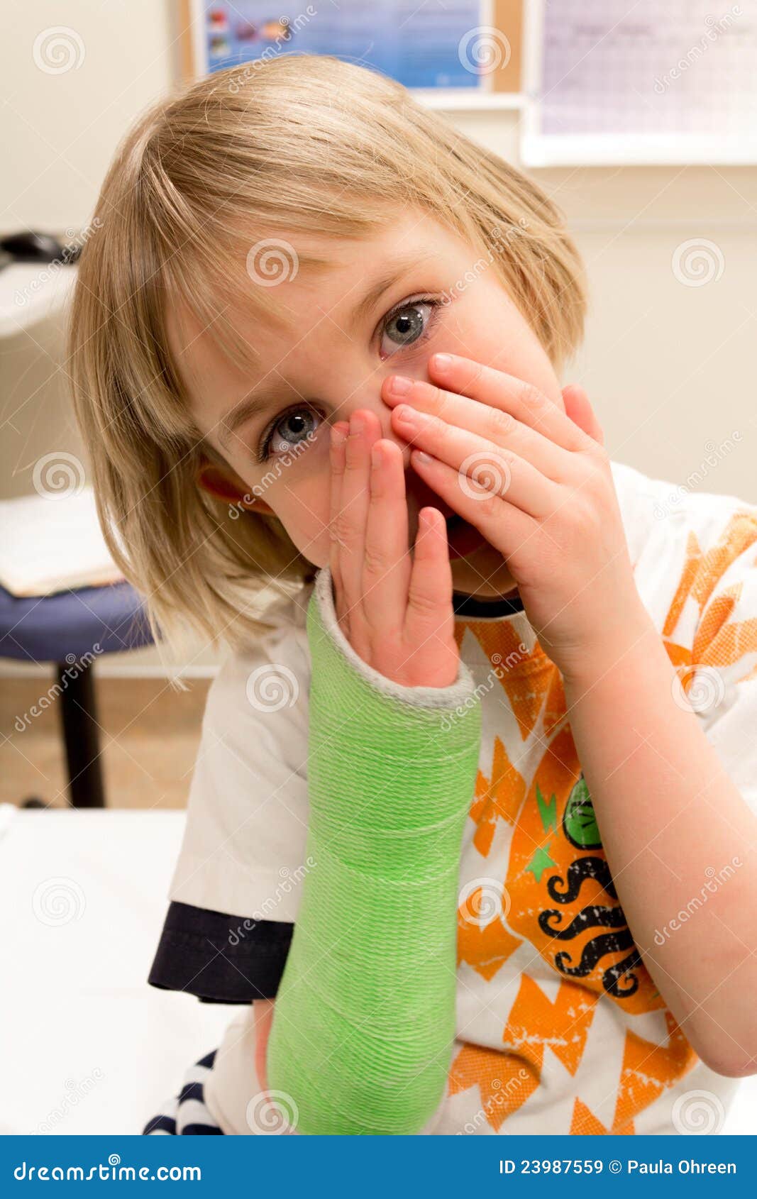 Child Waits To Have Cast Removed Stock Image - Image of cast, girl ...