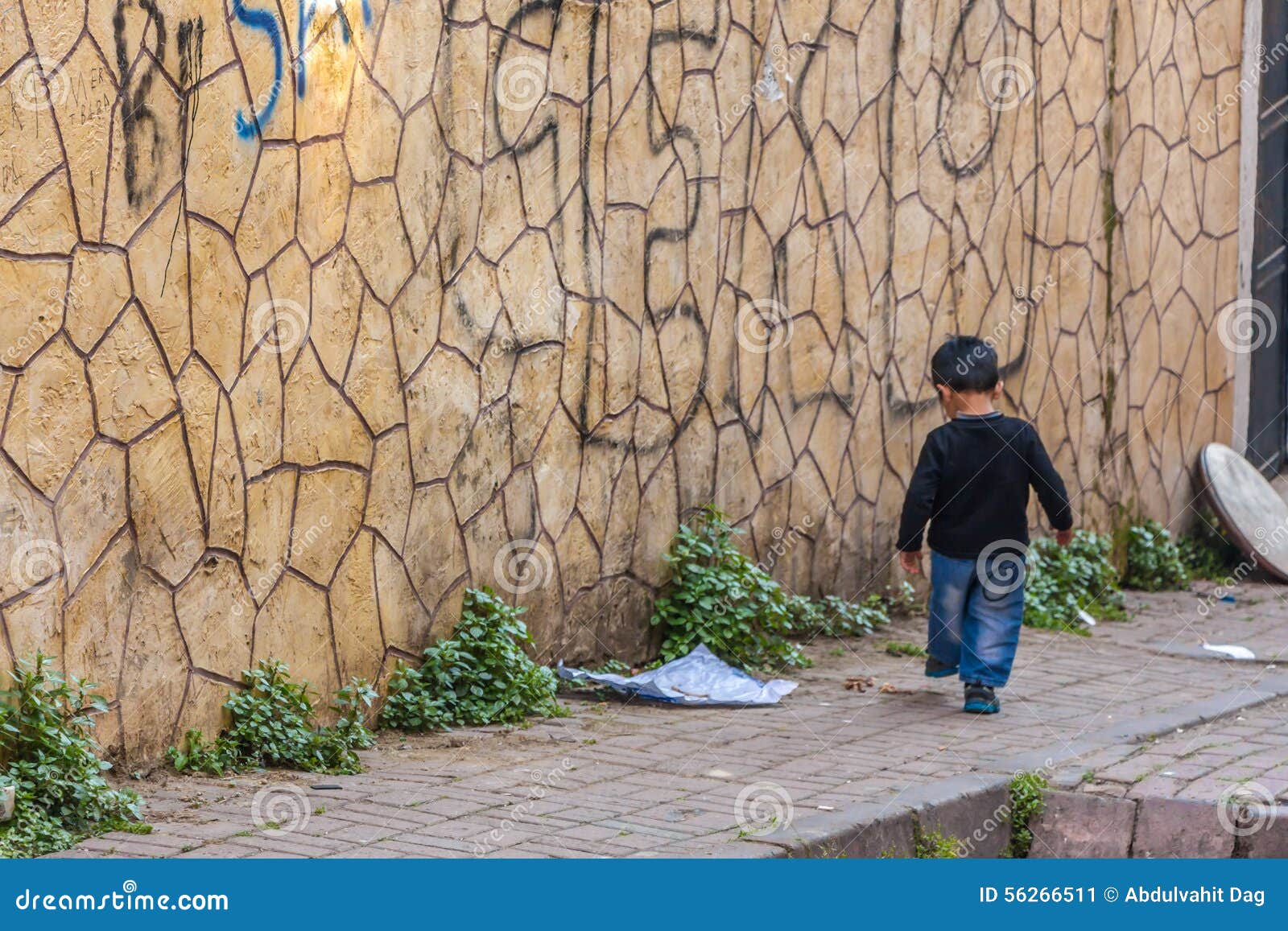 Child Walking Alone on the Sidewalk Editorial Photo - Image of child ...