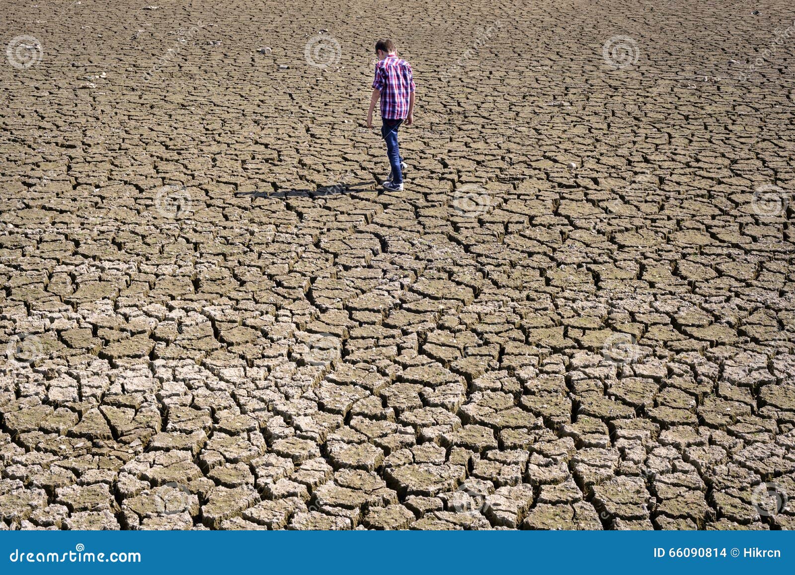 Child walking on dry land stock photo. Image of ecosystem - 66090814