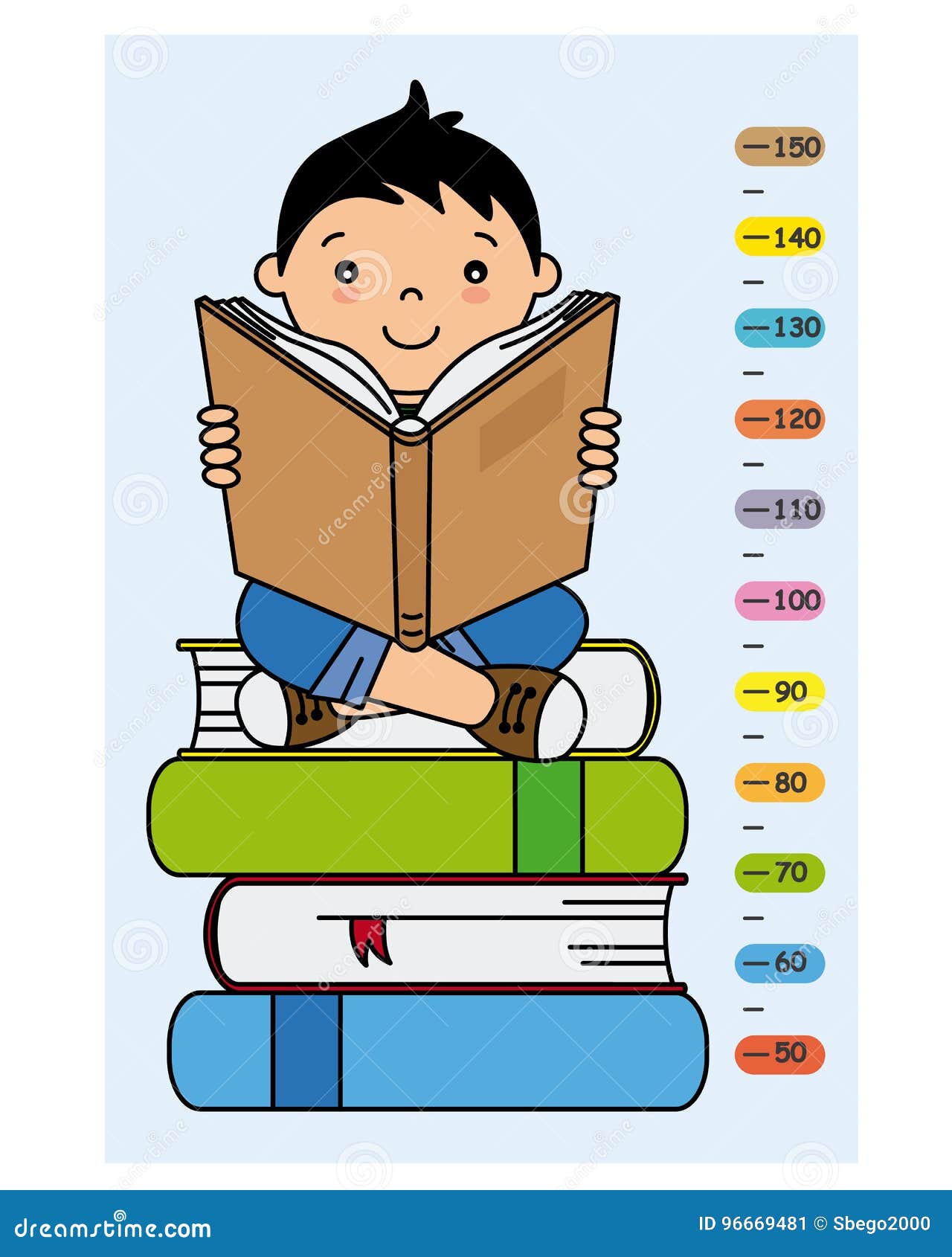 Child wall meter stock vector. Illustration of reading - 96669481