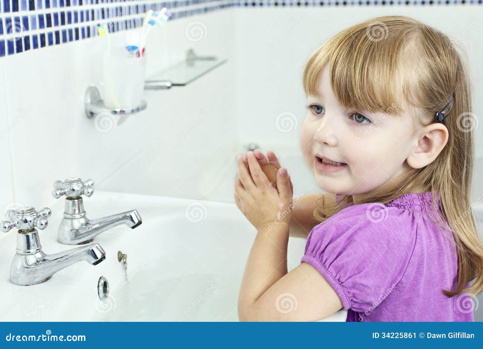 Child washing hands stock image. Image of sink, hand - 34225861