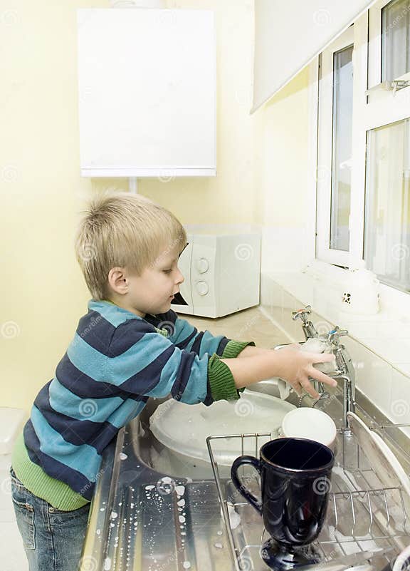 Child Washing taps. stock image. Image of water, home - 11575429