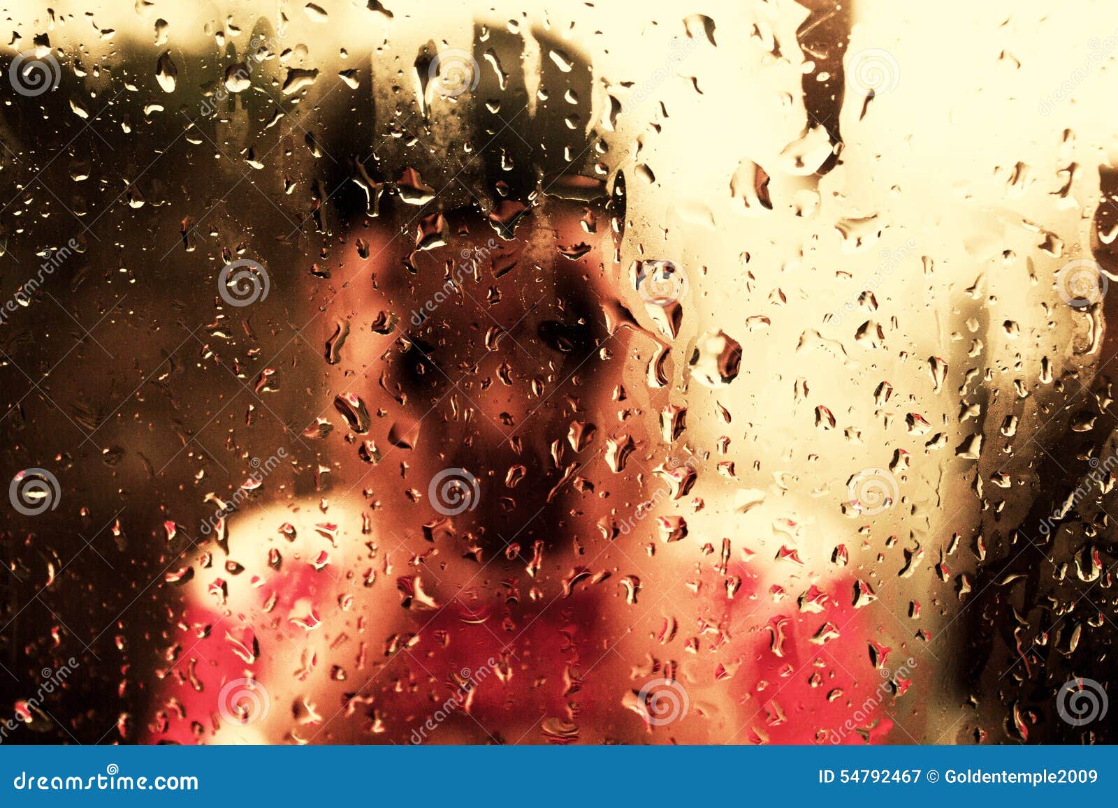 A Child is Watching Behind Glass. it is Raining. Stock Image - Image of ...