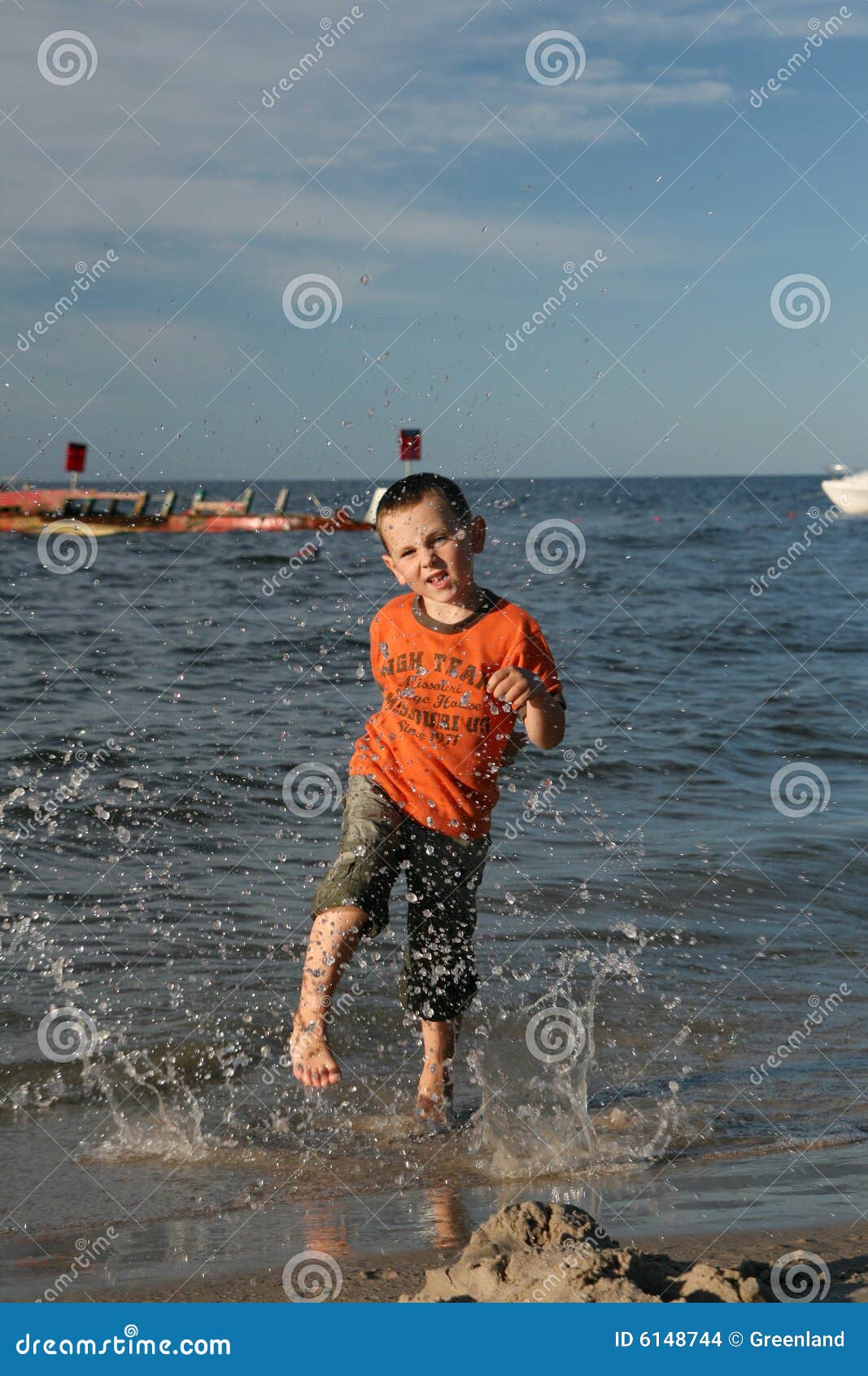 Child, Water and Fun. Beach Fun Stock Photo - Image of laughing ...