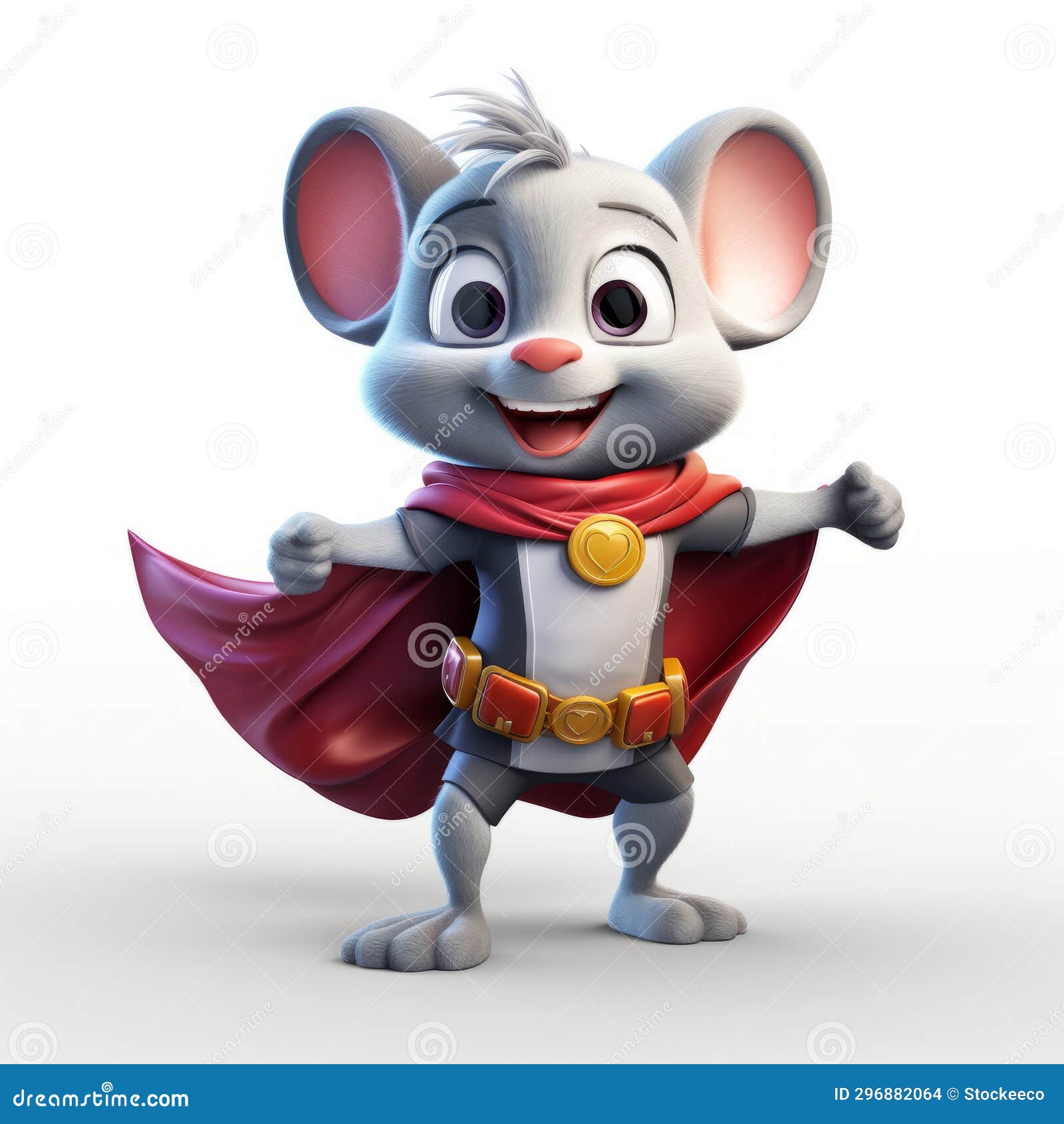 Superhero Mouse Cartoon Character in Playful Expressions Stock ...