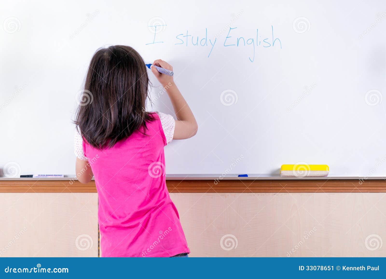 Child at whiteboard stock image. Image of education, lesson - 33078651