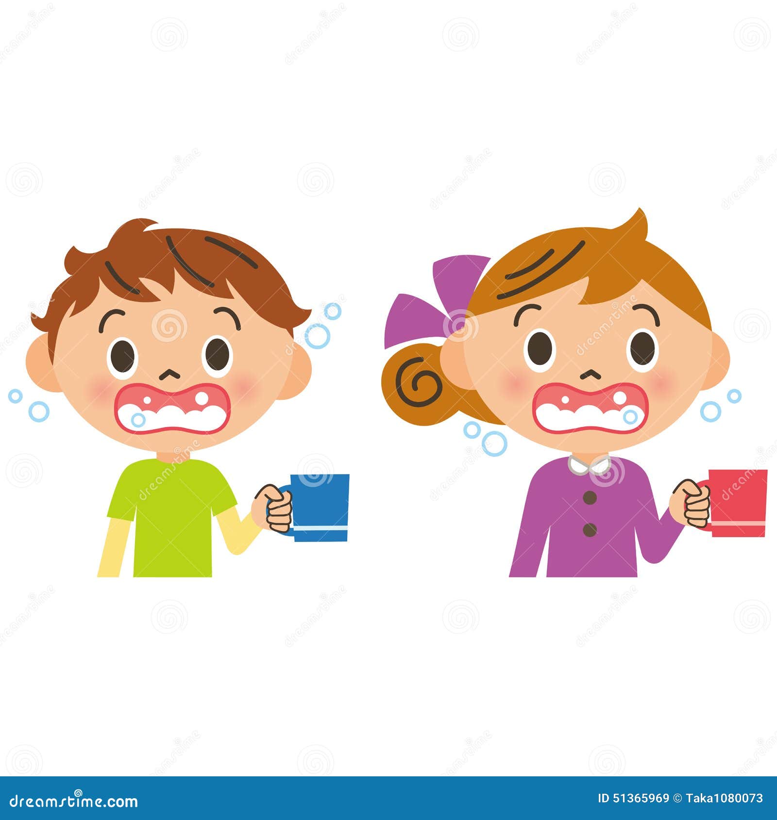 Child who gargles stock vector. Illustration of mouth - 51365969