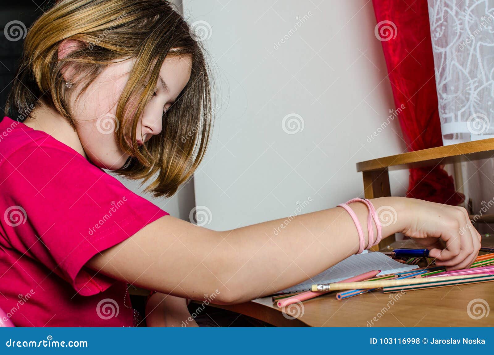 Learning girl stock photo. Image of desk, learns, examination - 103116998