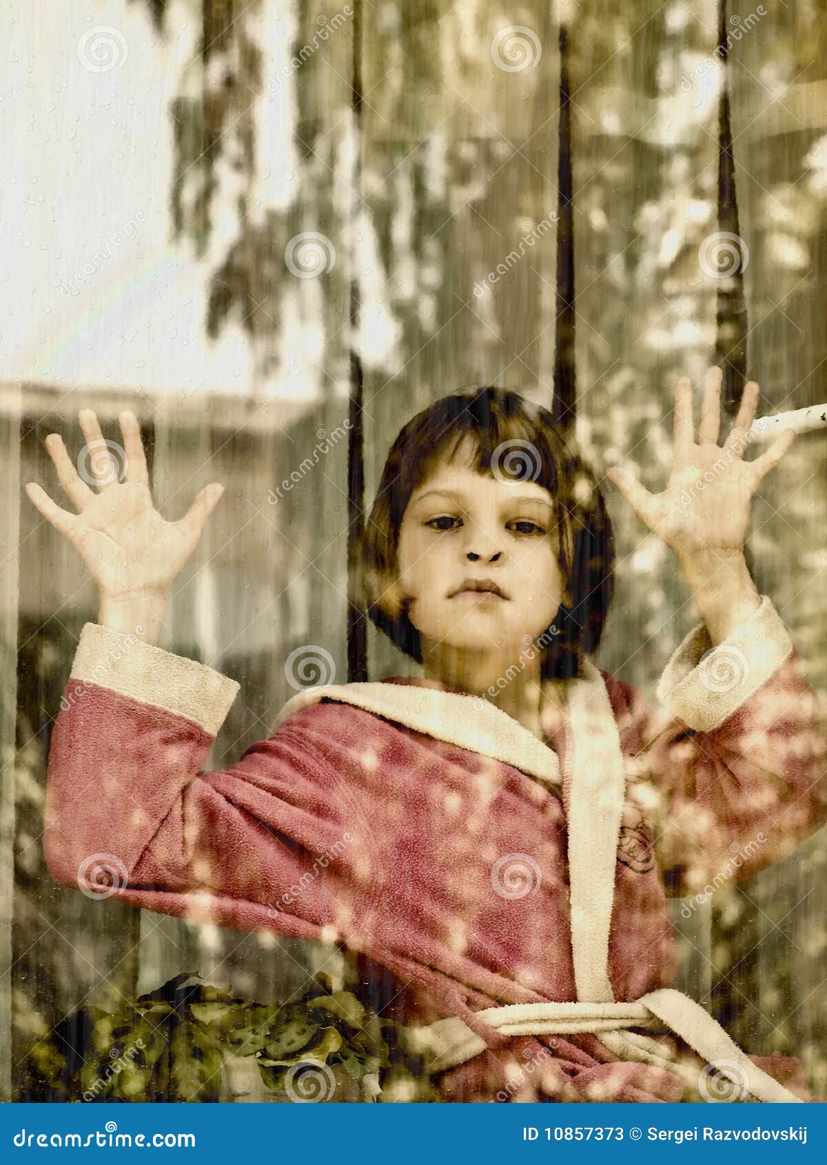 Child in window stock image. Image of reflection, human - 10857373