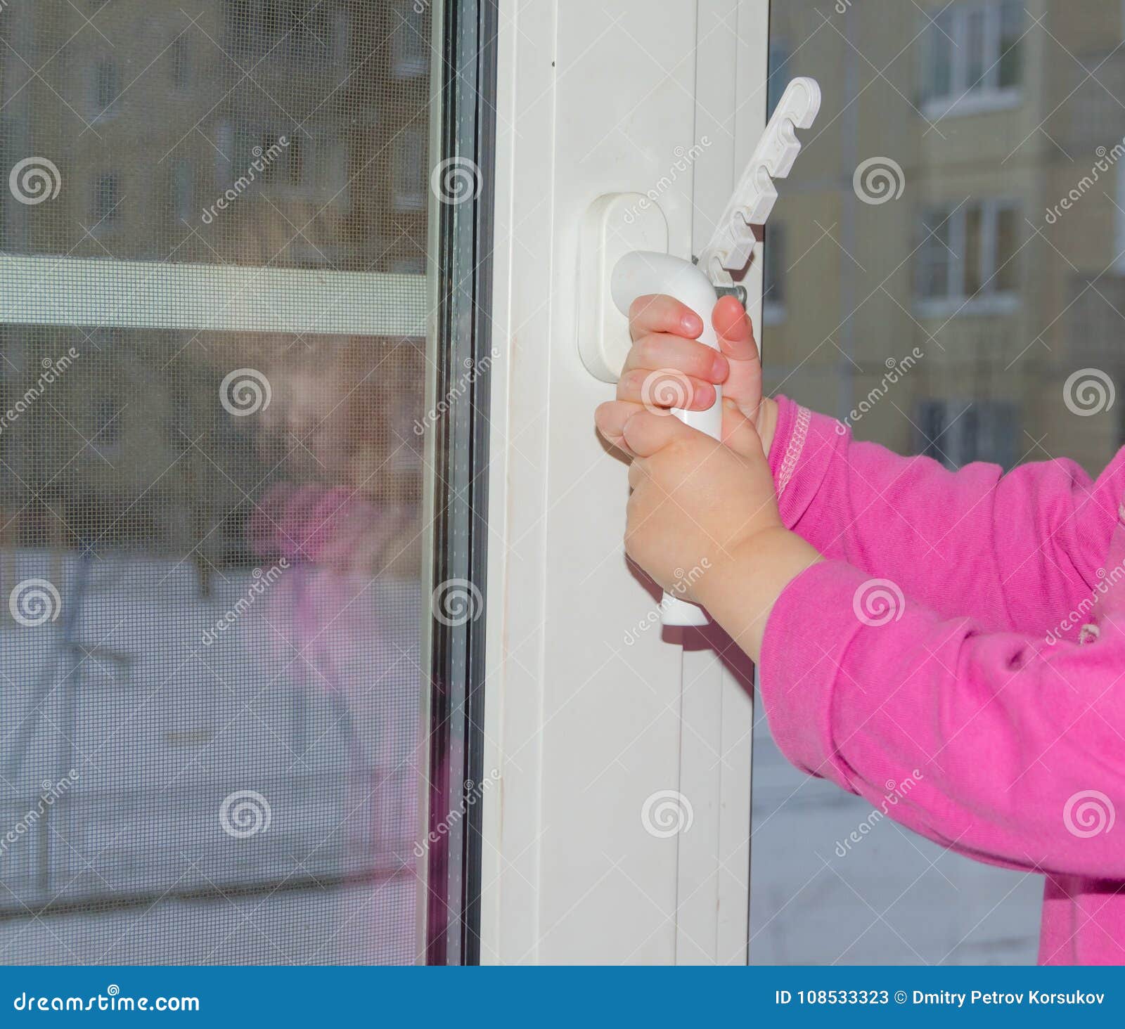 Child at the Window Waiting for Parents Stock Image - Image of danger ...