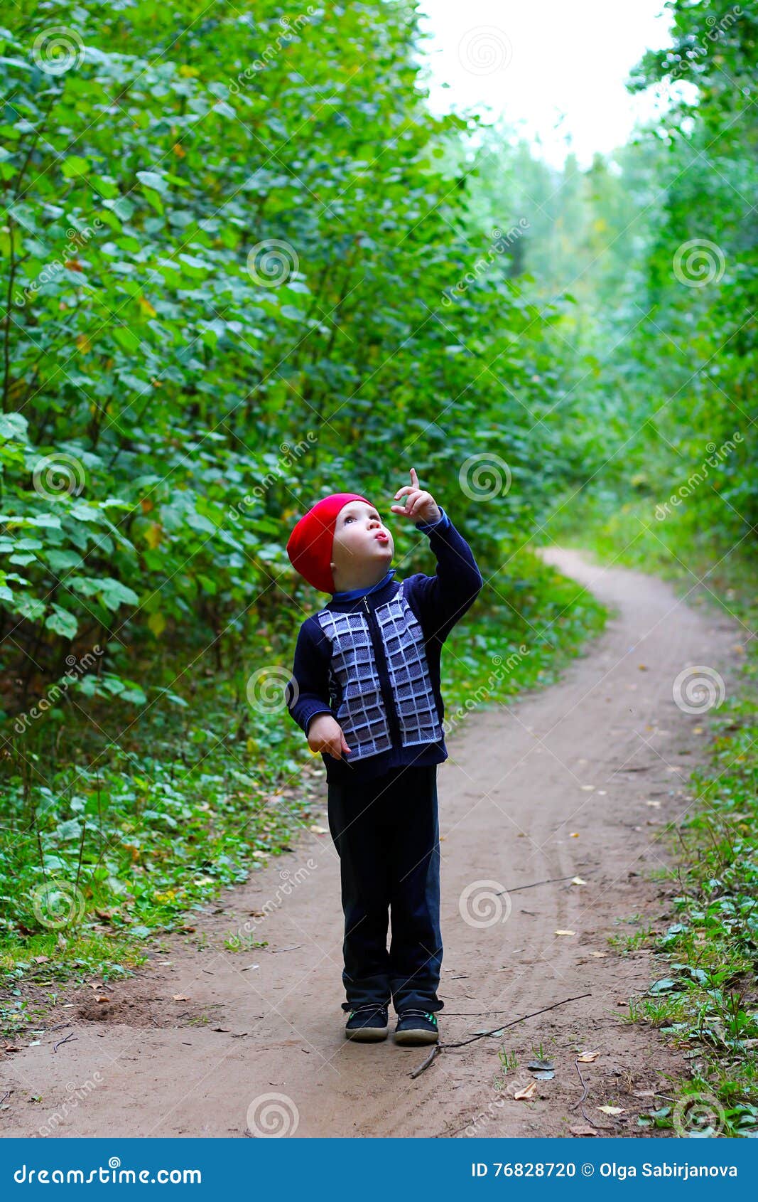 Child in the woods stock photo. Image of happiness, outdoors - 76828720