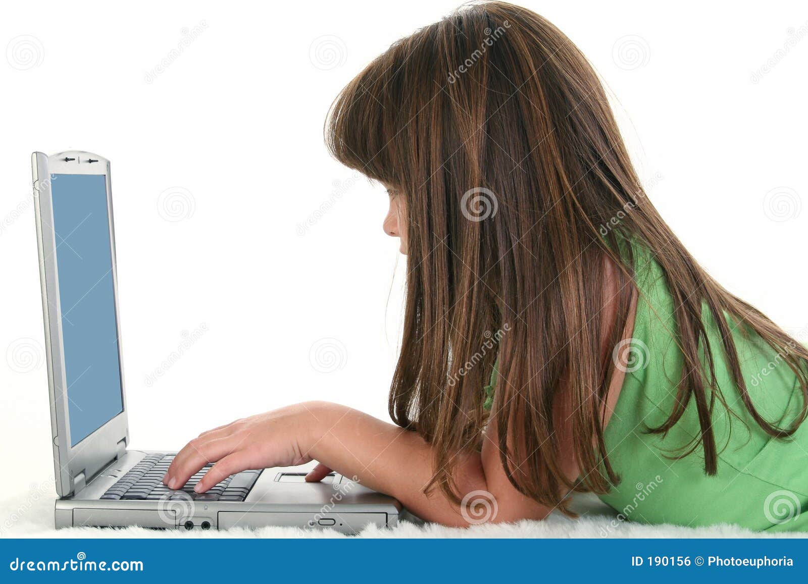 Child Working at Laptop Computer Stock Photo - Image of computer, study ...