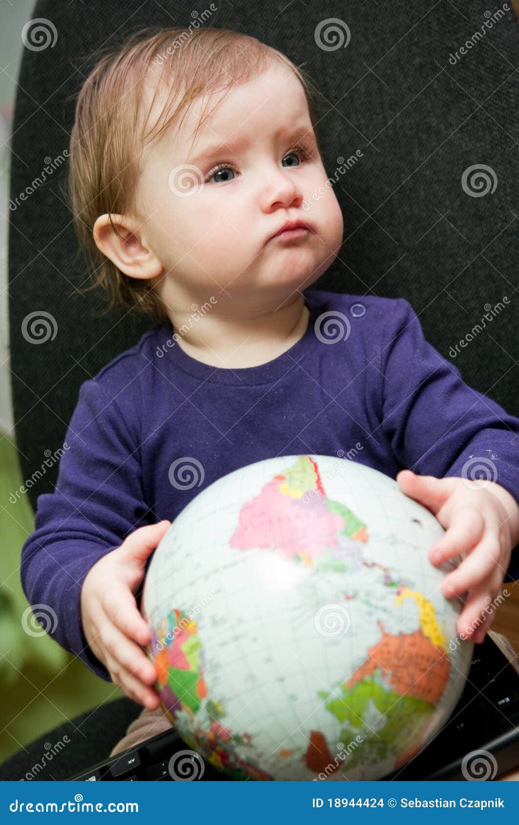 Child with world globe stock photo. Image of geography - 18944424