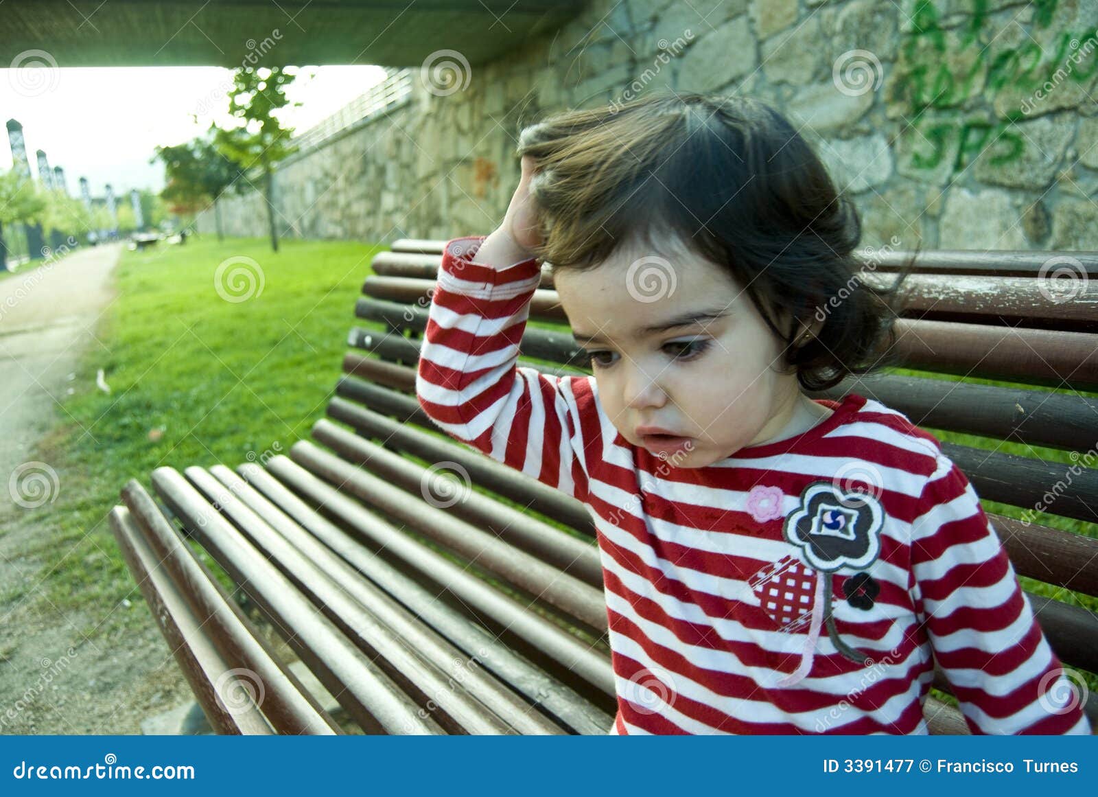 Child worried stock image. Image of displeased, childhood - 3391477
